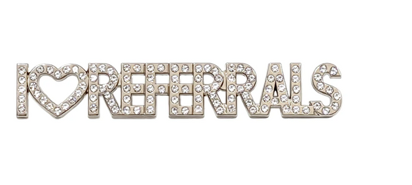 I love Referrals Rhinestone Pin – FMLS Service Center